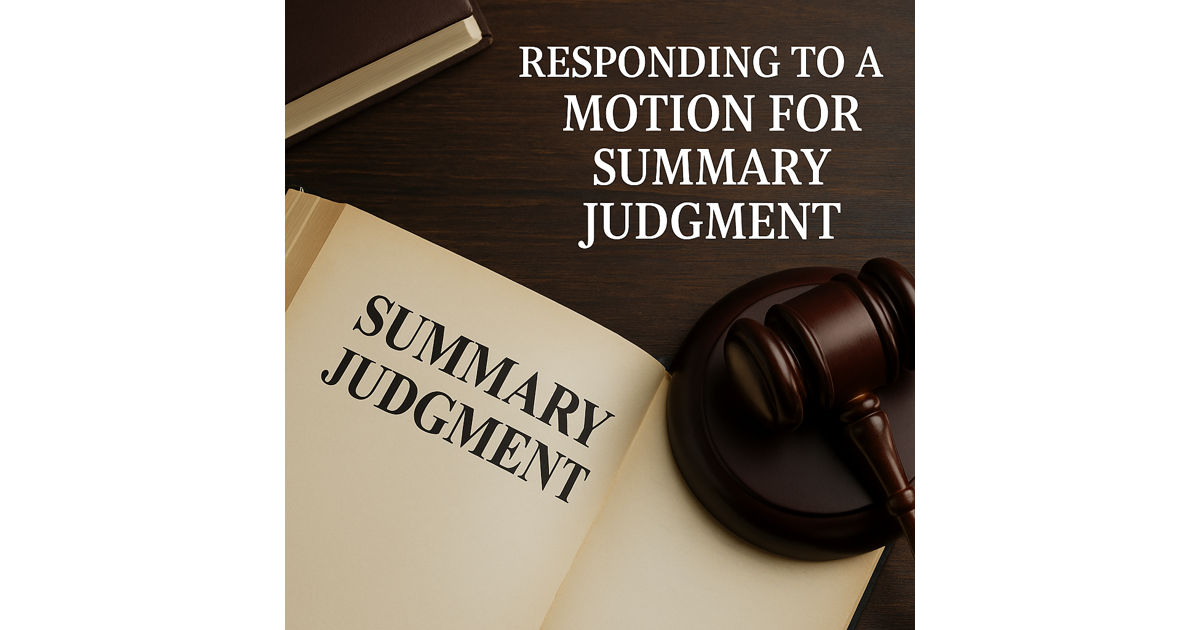 How to Properly Respond to a Motion for Summary Judgment Under Texas Law