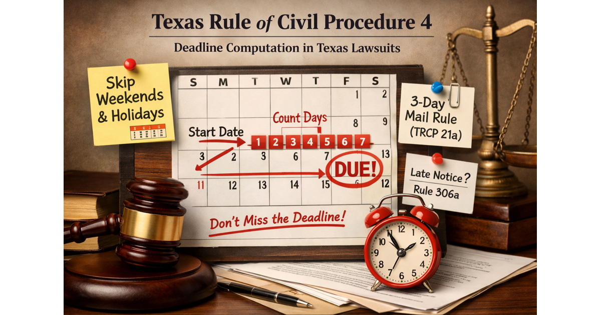 How Deadlines Are Actually Calculated in Texas Lawsuits: A Deep Dive ...