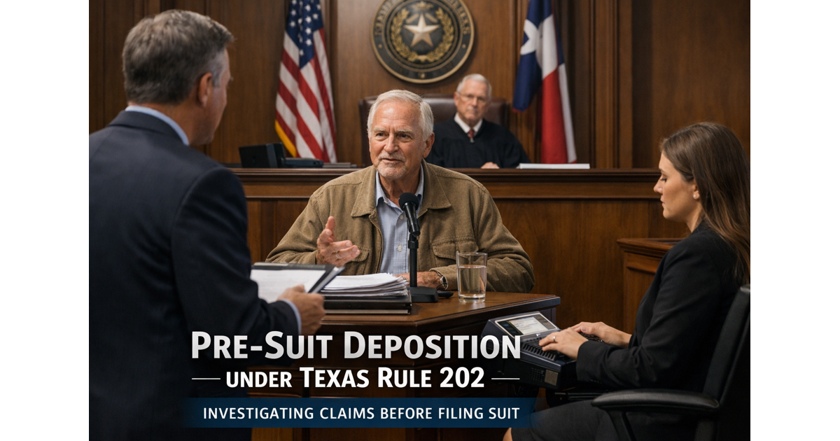Pre-Suit Depositions in Texas Under Rule 202: A Powerful but Dangerous Tool