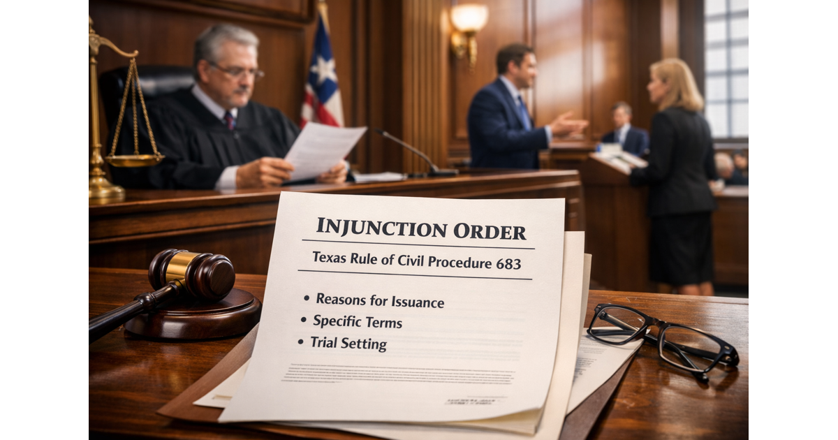 Texas Rule of Civil Procedure 683: Why Injunction Orders Are Frequently ...