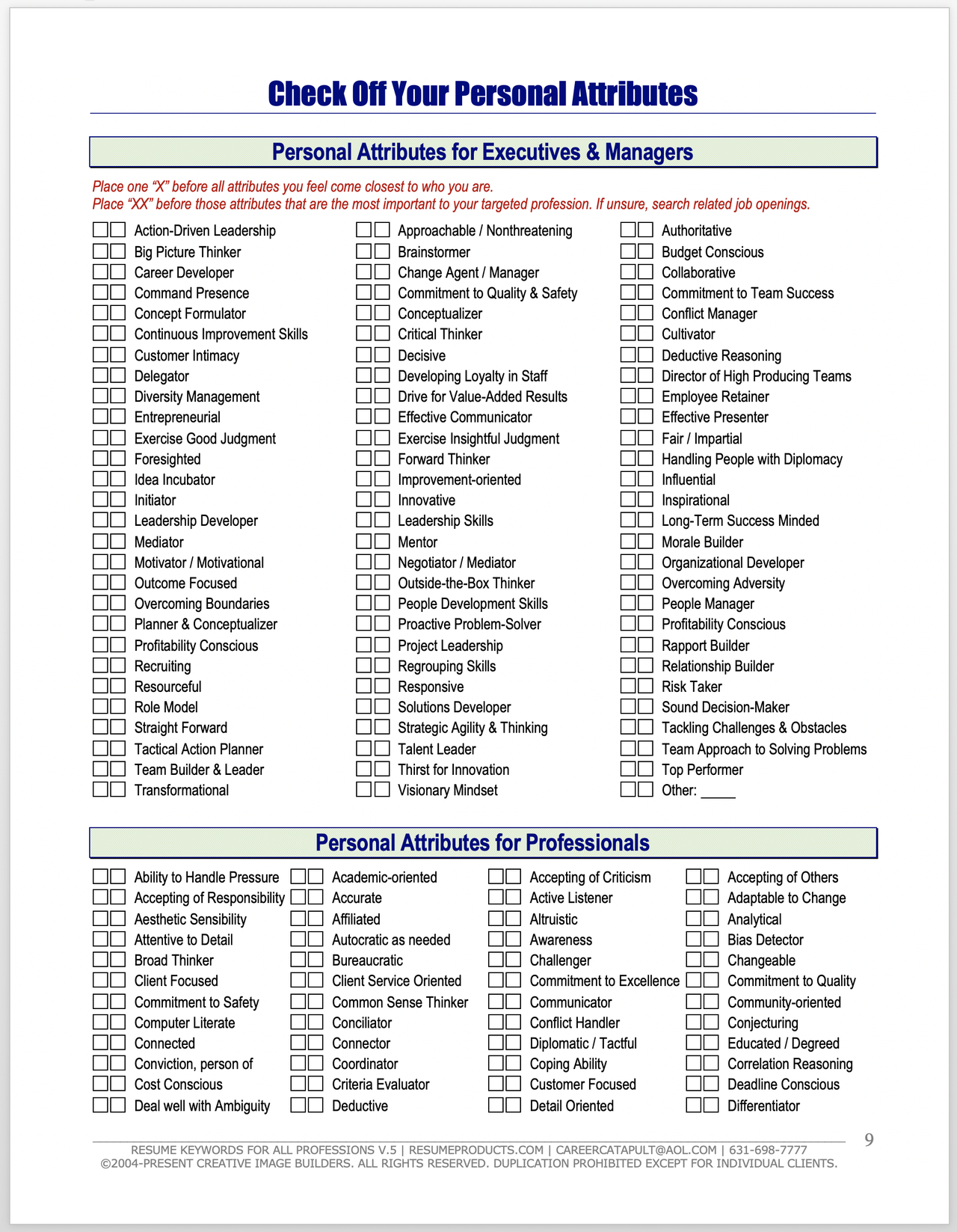 Resume Products Gallery
